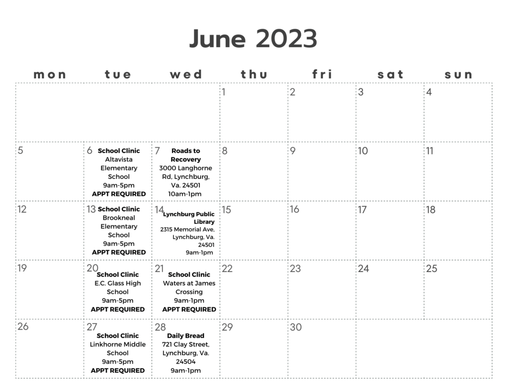 Mobile Unit Calendars - Johnson Health Center